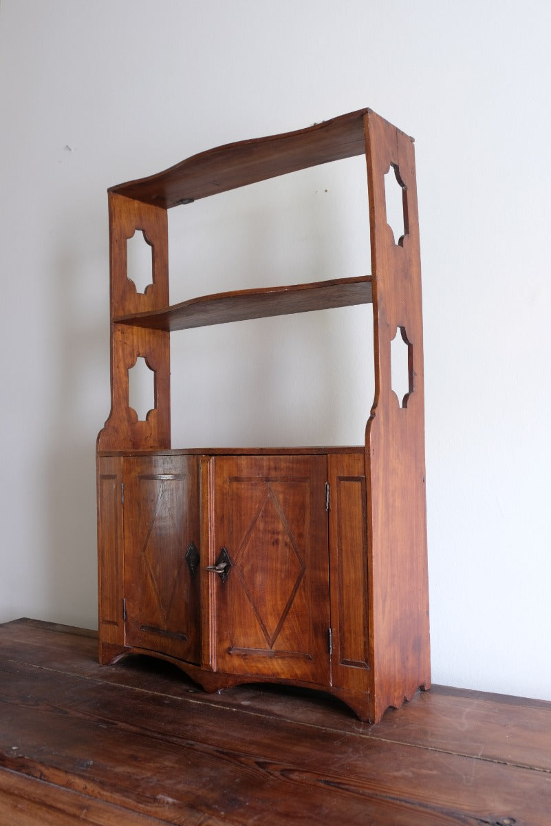 Serpentine Inlaid Wall Cabinet & Open Shelves – Campbell Vintage
