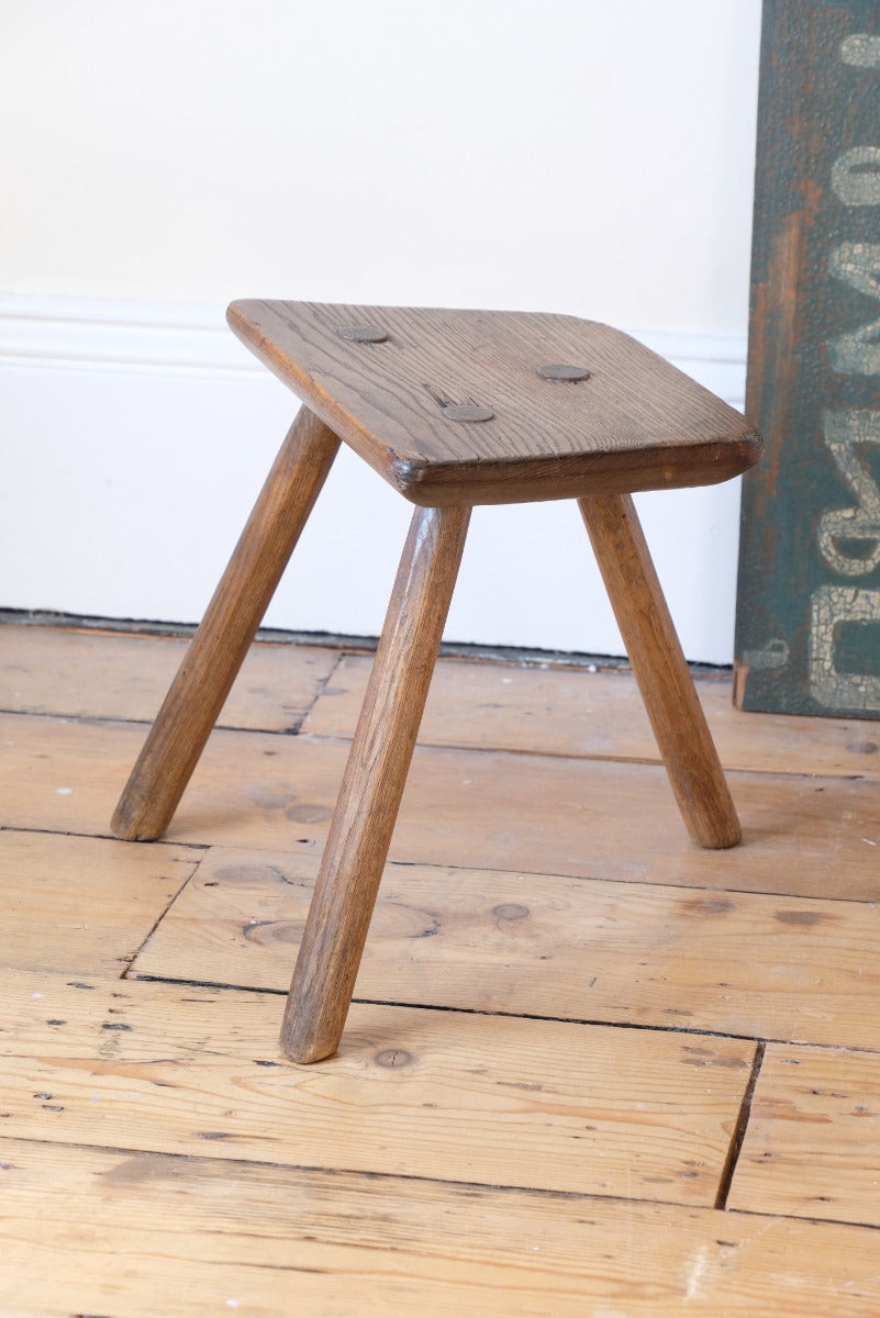 Ash Three Legged Milking Stool - 19th Century – Campbell Vintage